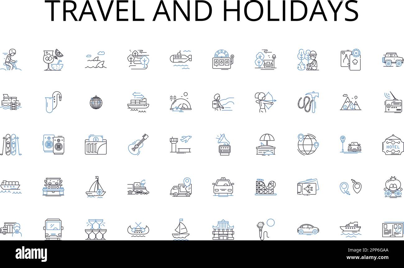 Travel and holidays line icons collection. Partnership, Affiliation ...