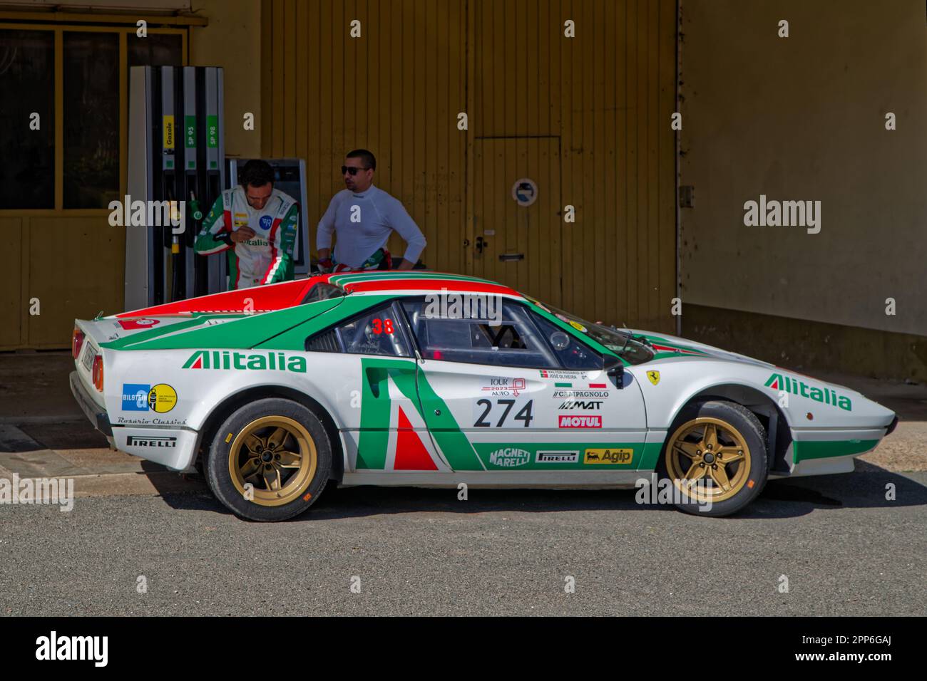 TRAMAYES, FRANCE, April 19, 2023 : From April 17 to 22, 32nd Tour Auto ...