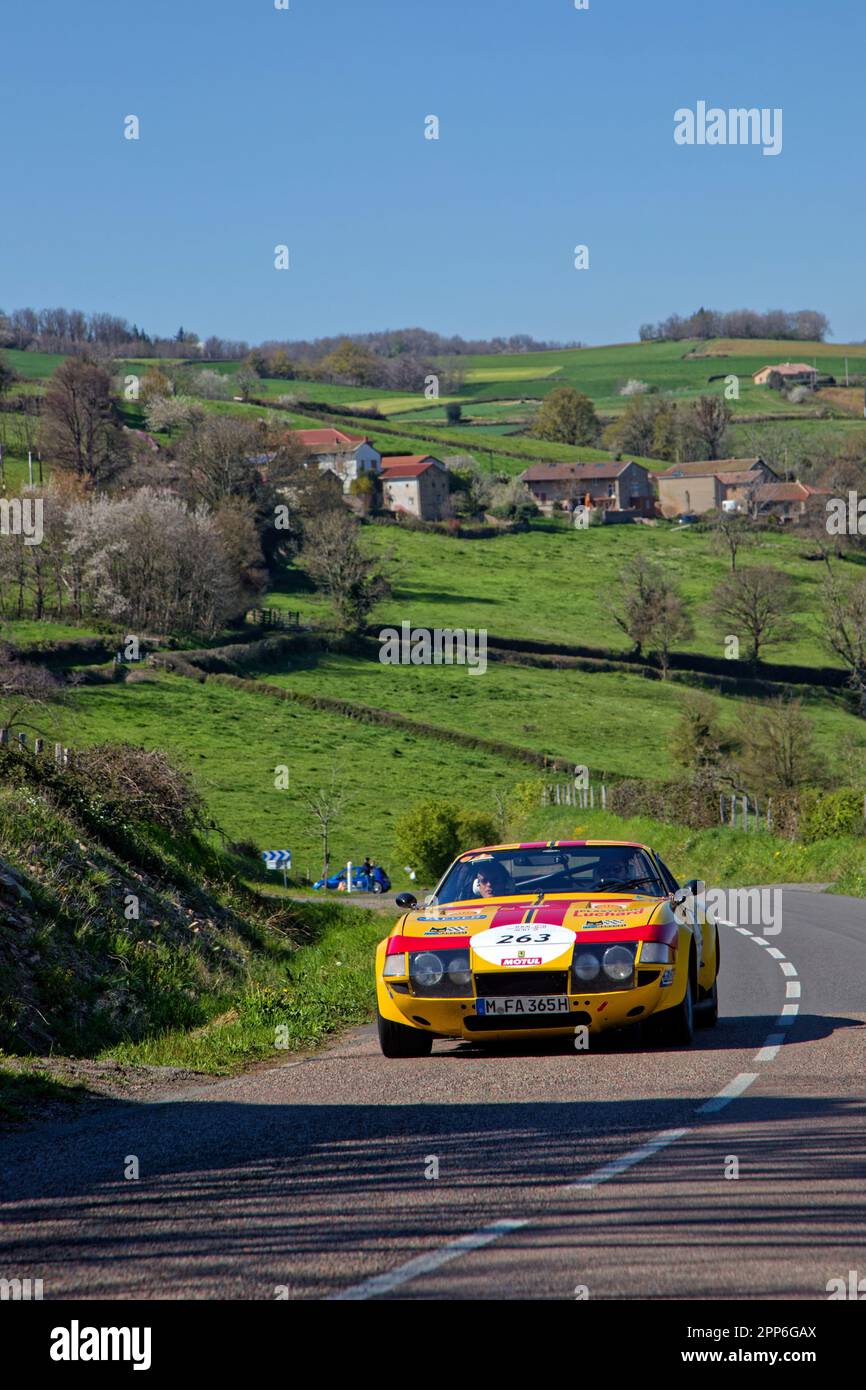 TRAMAYES, FRANCE, April 19, 2023 : From April 17 to 22, 32nd Tour Auto ...