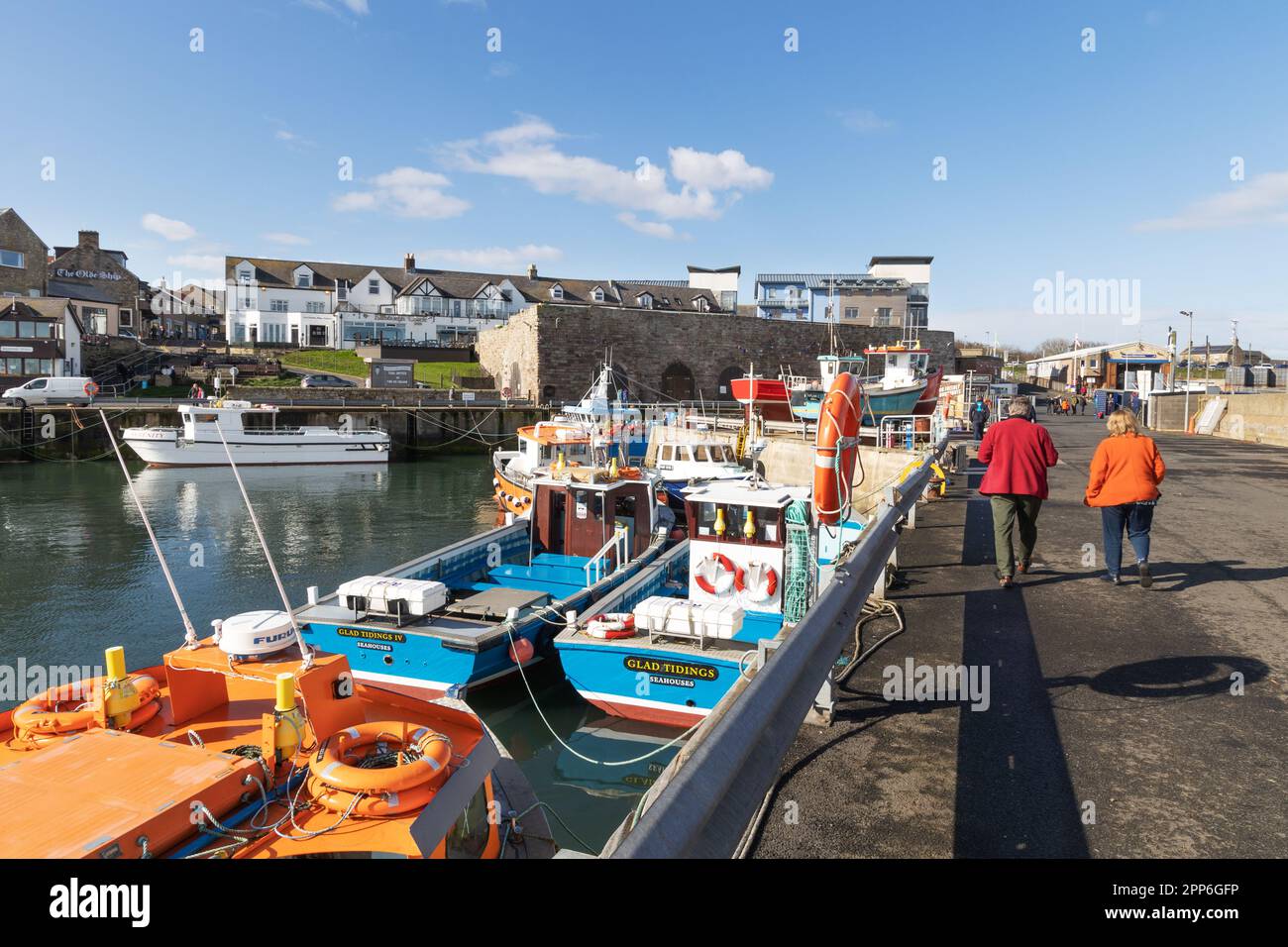 Seahouses Northumberland UK - a quiet village harbour on the ...