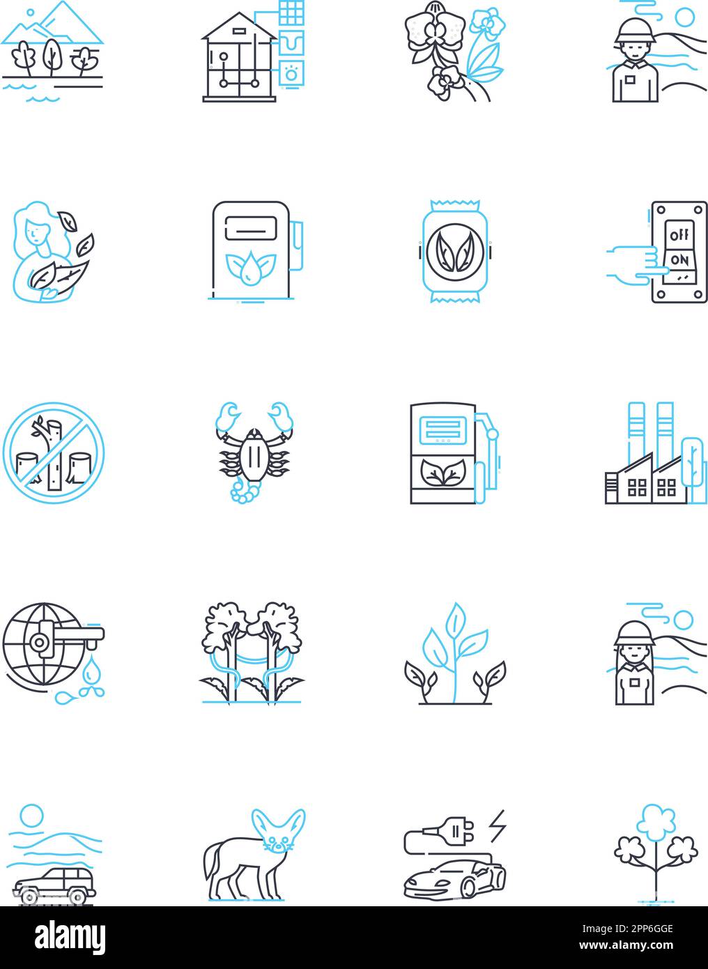 Cultivate green habits linear icons set. Sustainability, Eco-friendly ...