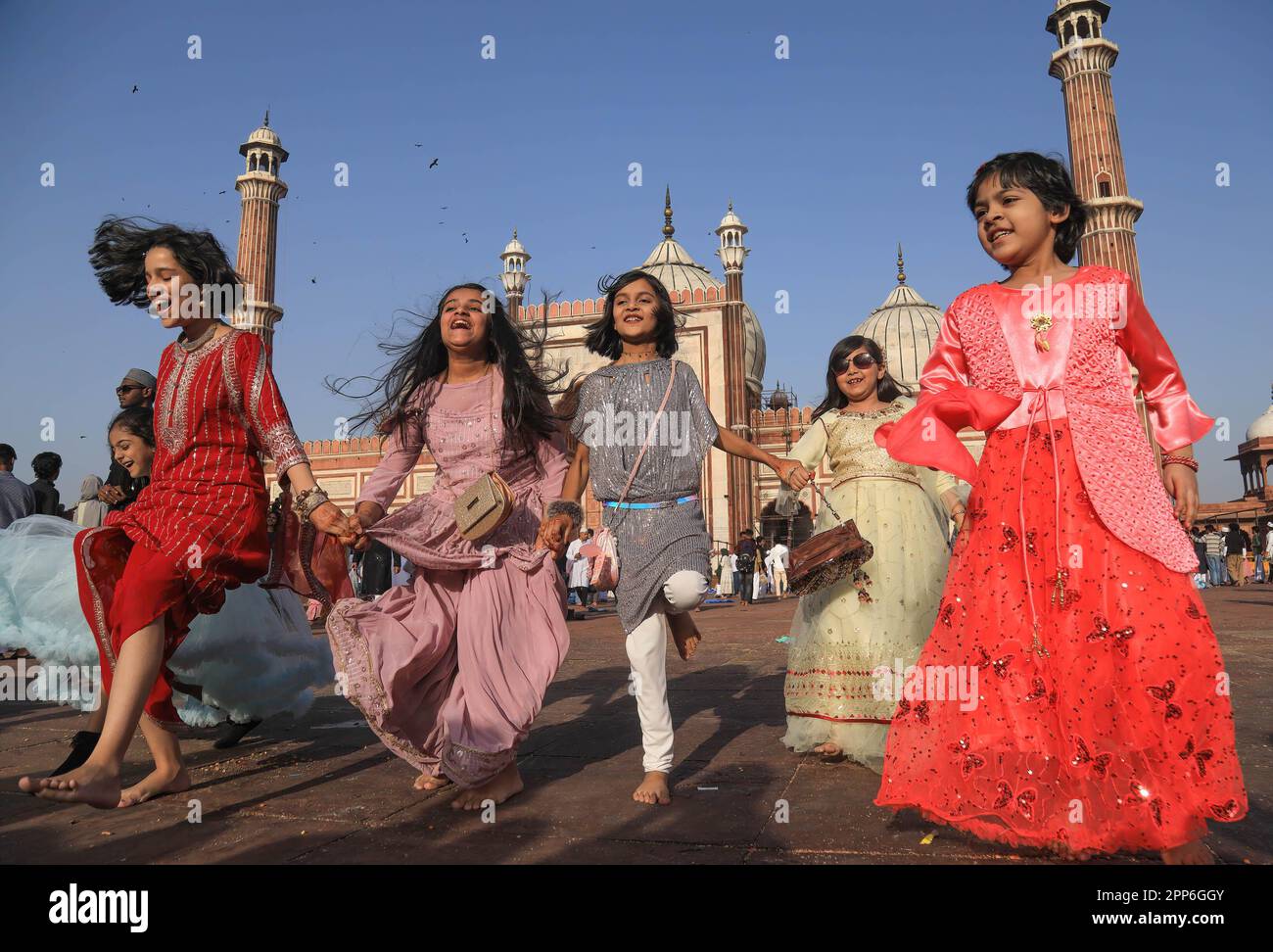 Muslim kids seen playing after offering Eid al-Fitr prayers at the ...