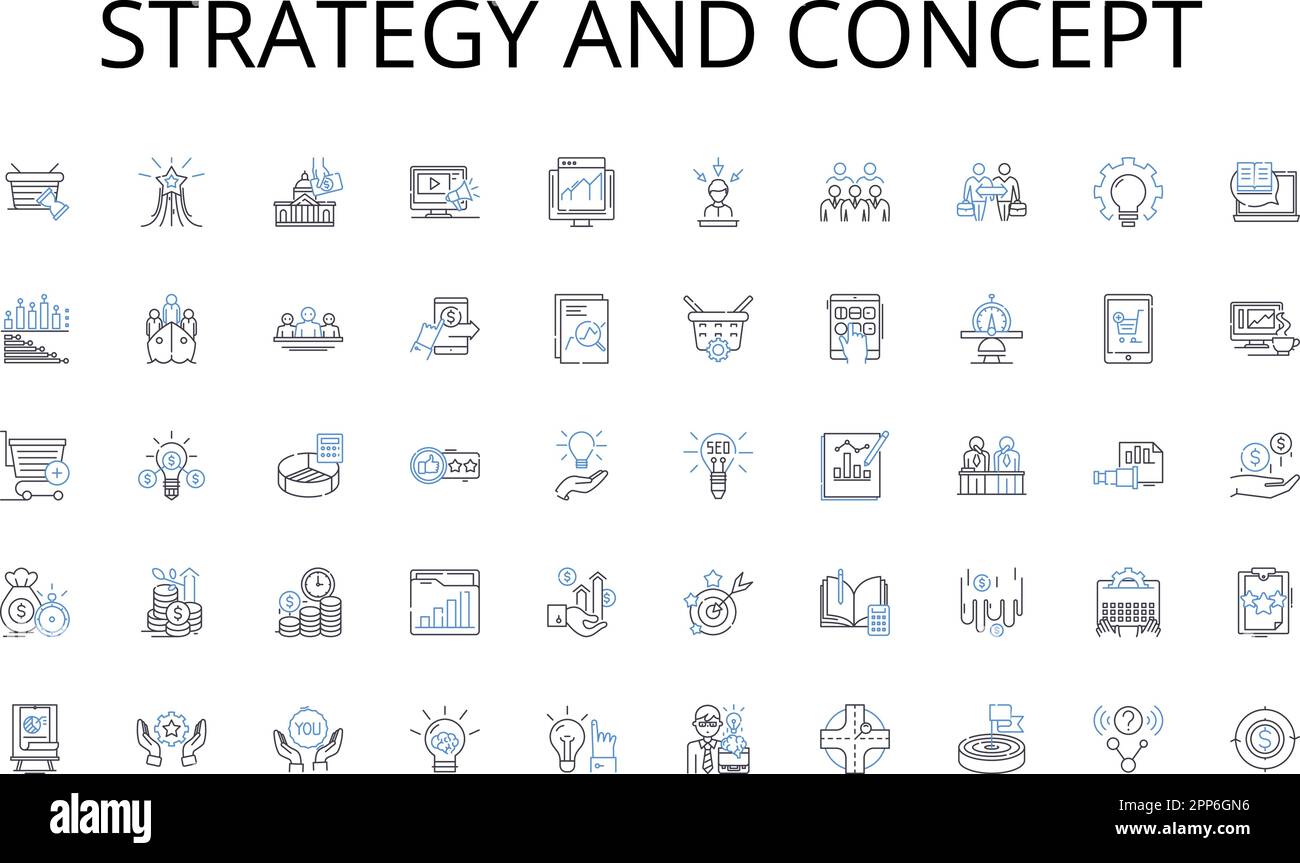Strategy and concept line icons collection. Leadership, Visionary ...