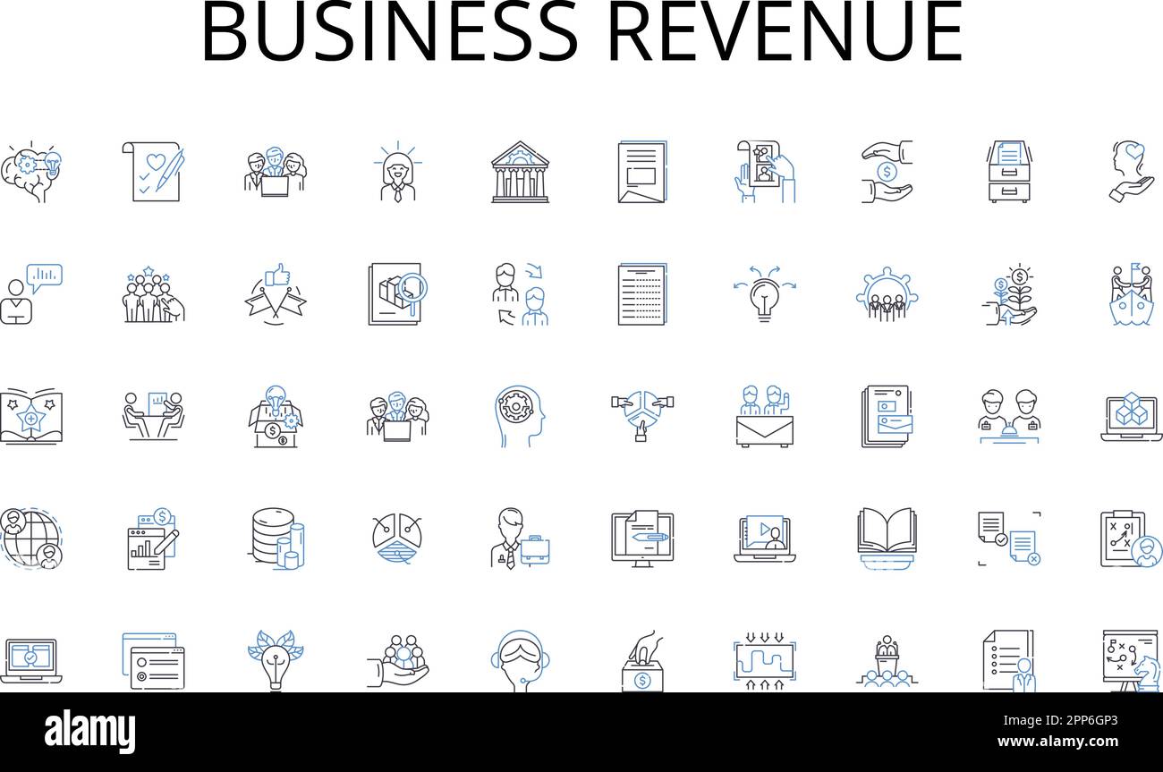 Business revenue line icons collection. Construction, Blueprint ...