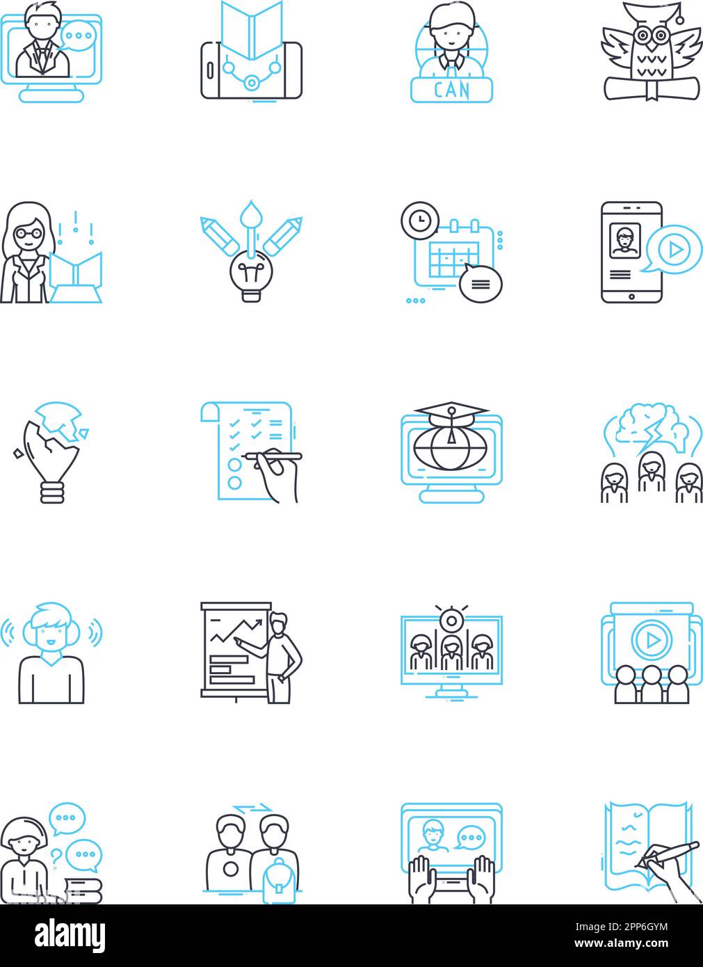 Contemporary learning linear icons set. Adaptive, Collaborative ... Contemporary learning linear icons set. Adaptive, Collaborative ...
