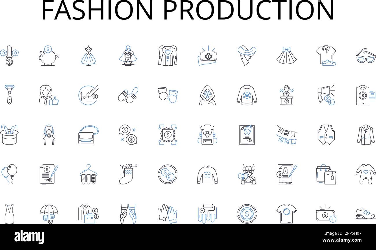 Fashion production line icons collection. Empowerment, Resilience ...