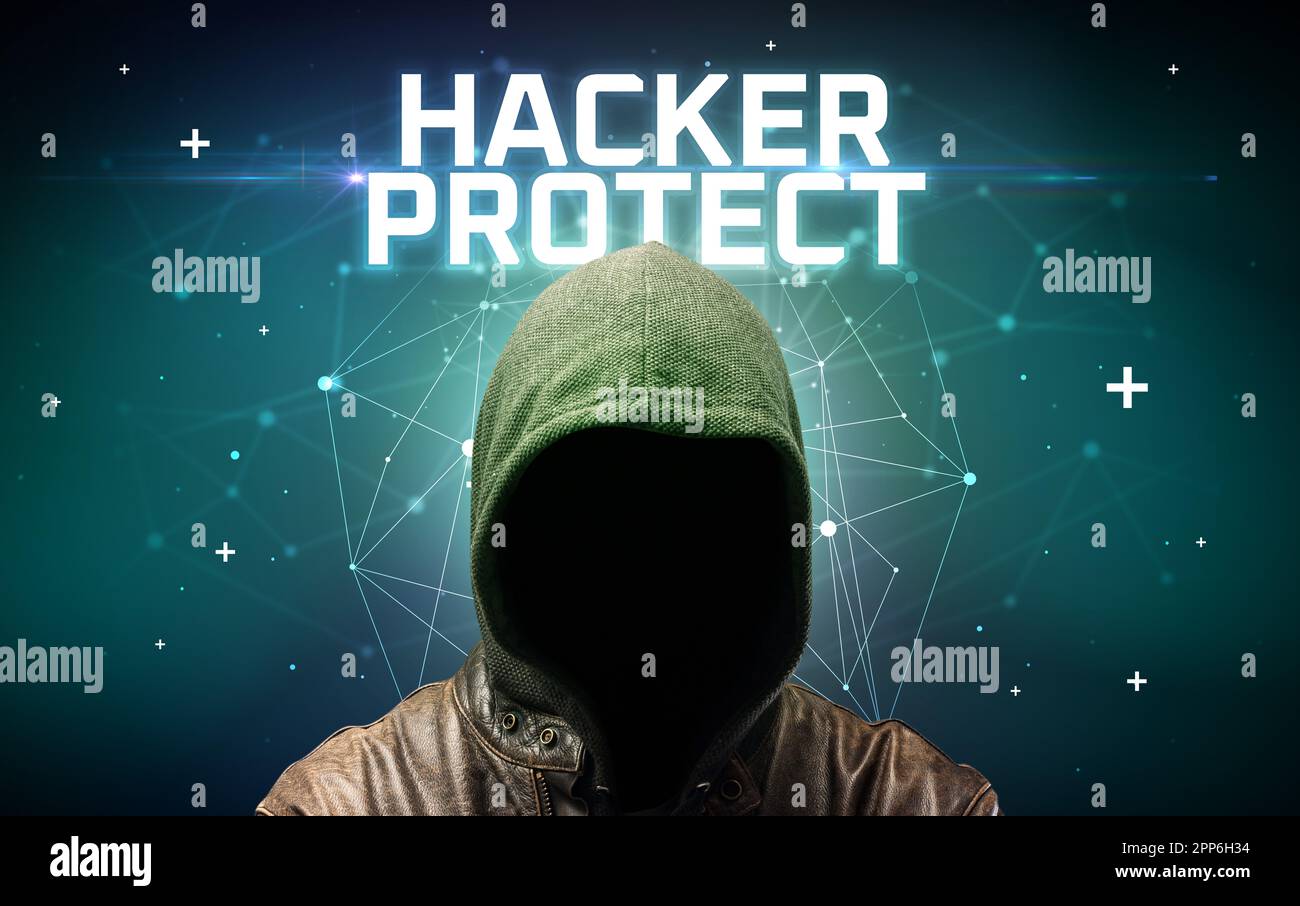 Mysterious hacker, online attack concept Stock Photo - Alamy