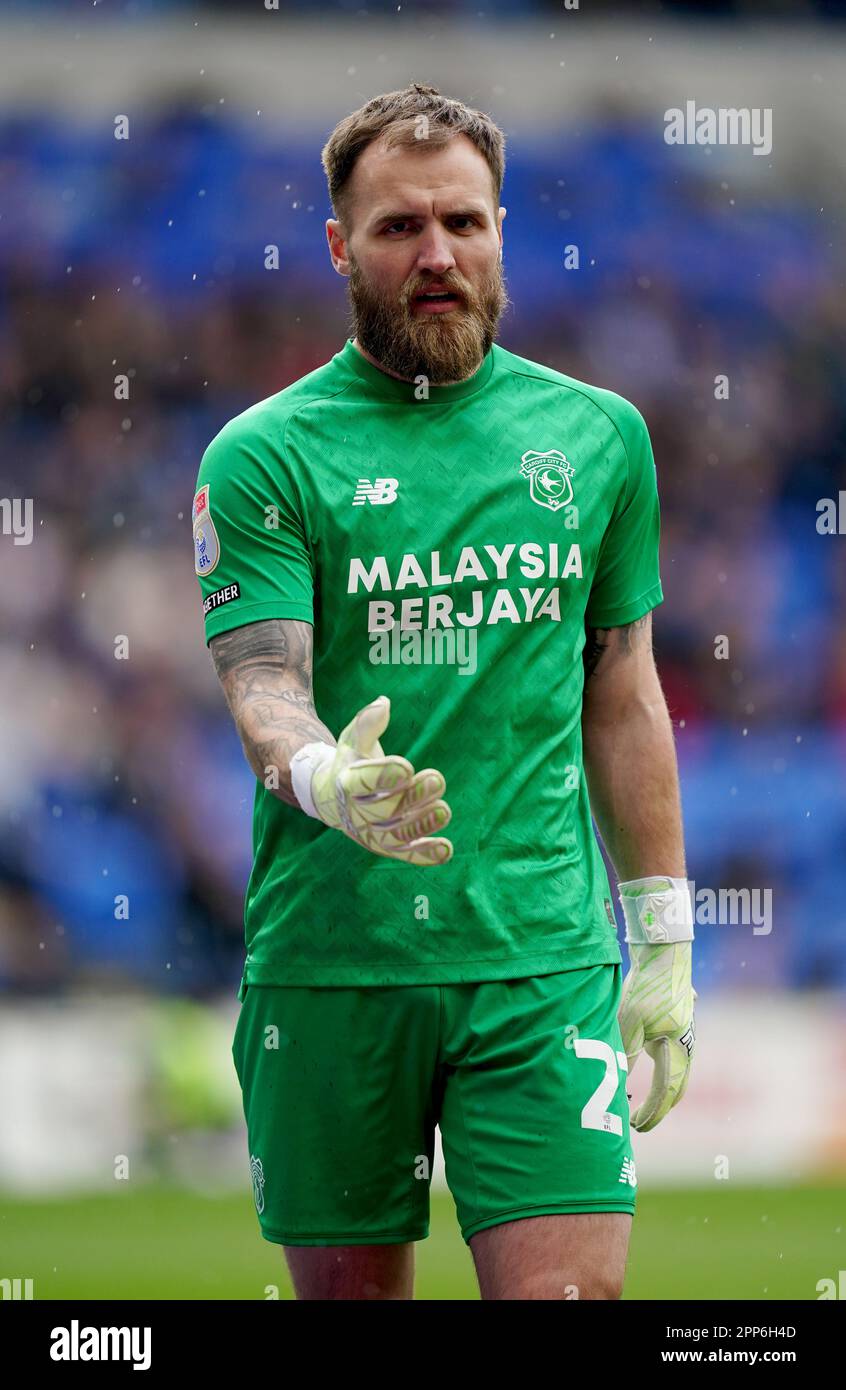 Cardiff City goalkeeper Jak Alnwick during the Sky Bet Championship ...
