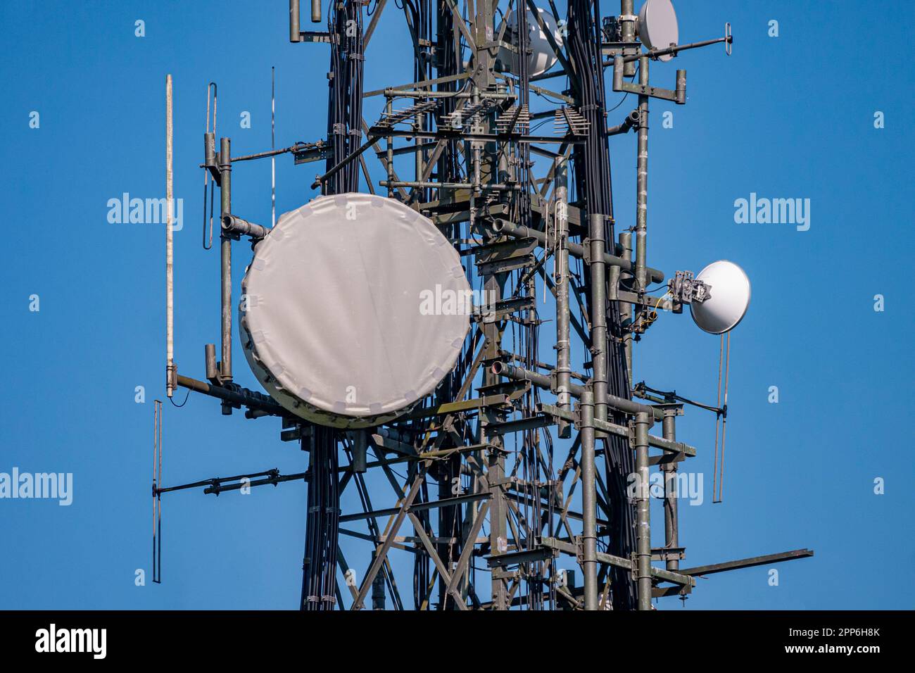 Communication Mast situated in the South Downs National Park north of ...