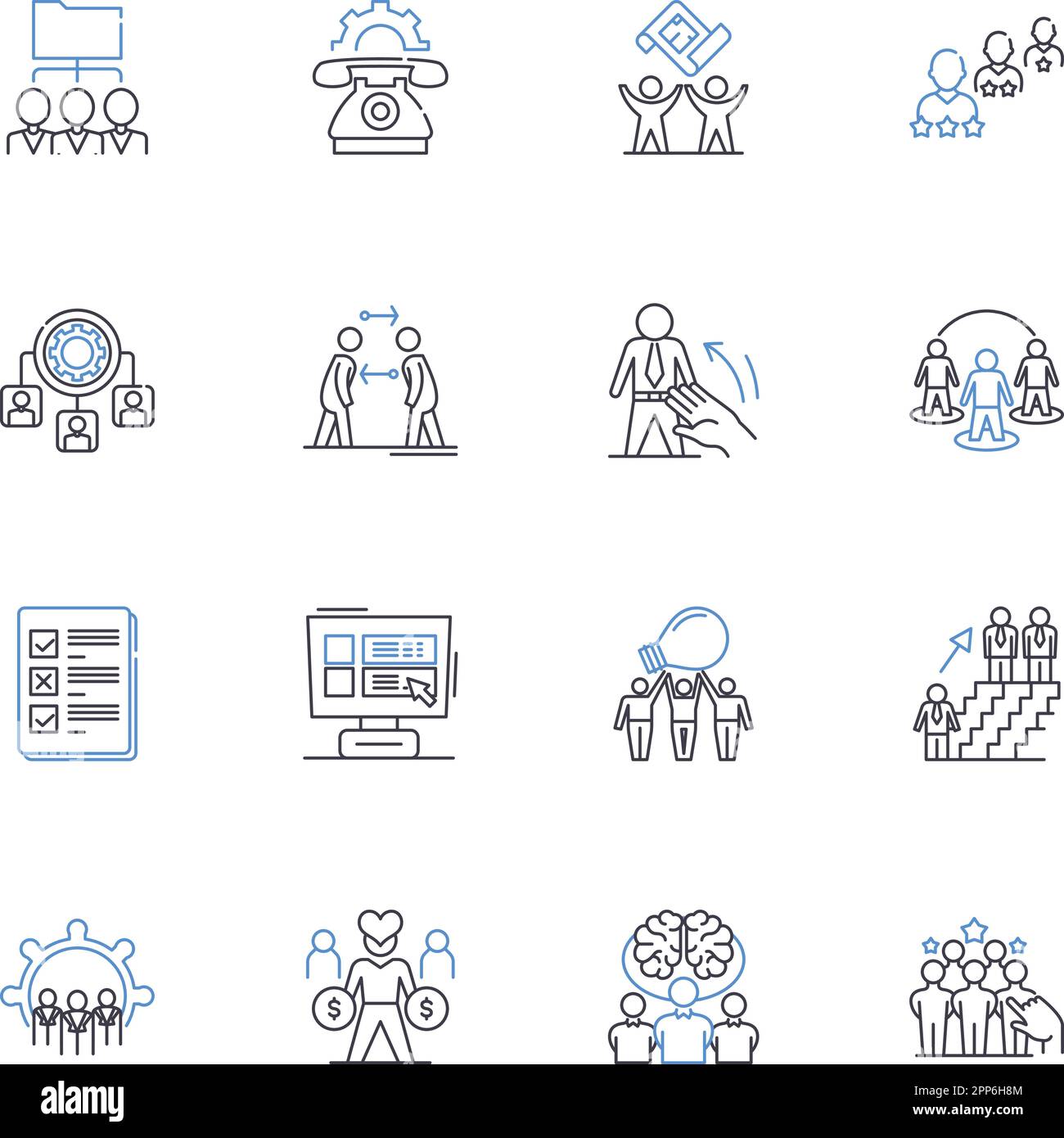 Technical staff line icons collection. Technicians, Specialists ...