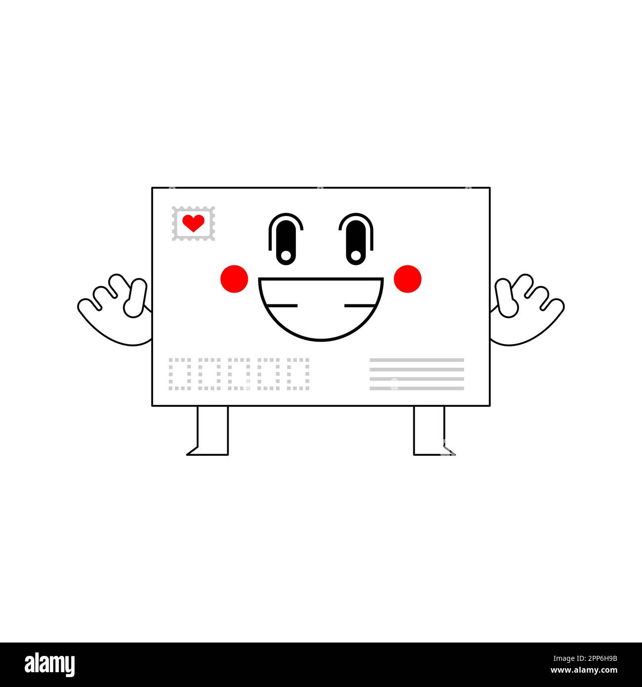 Love letter envelope isolated. Happy love mail cover Stock Vector Image ...