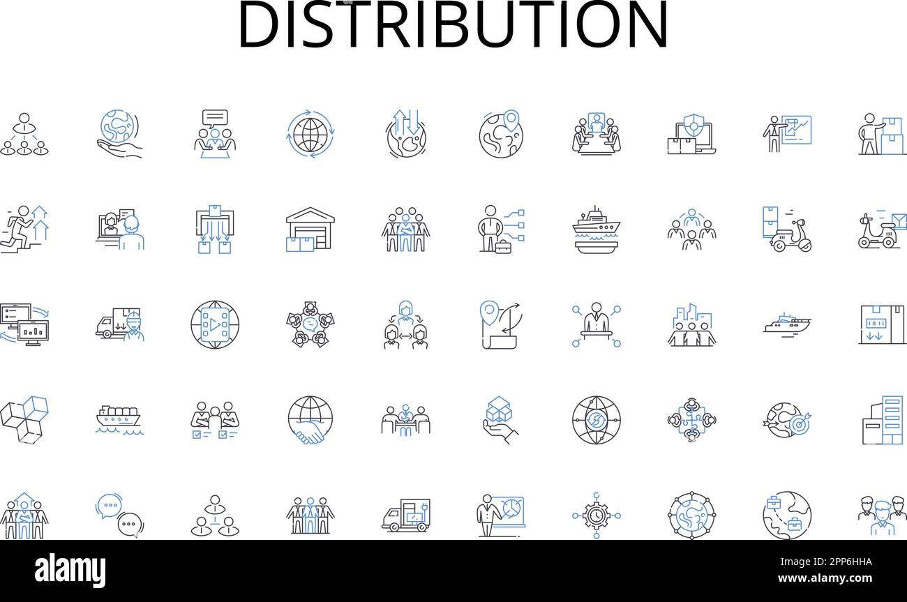 Distribution line icons collection. Strategic, Partnership ...