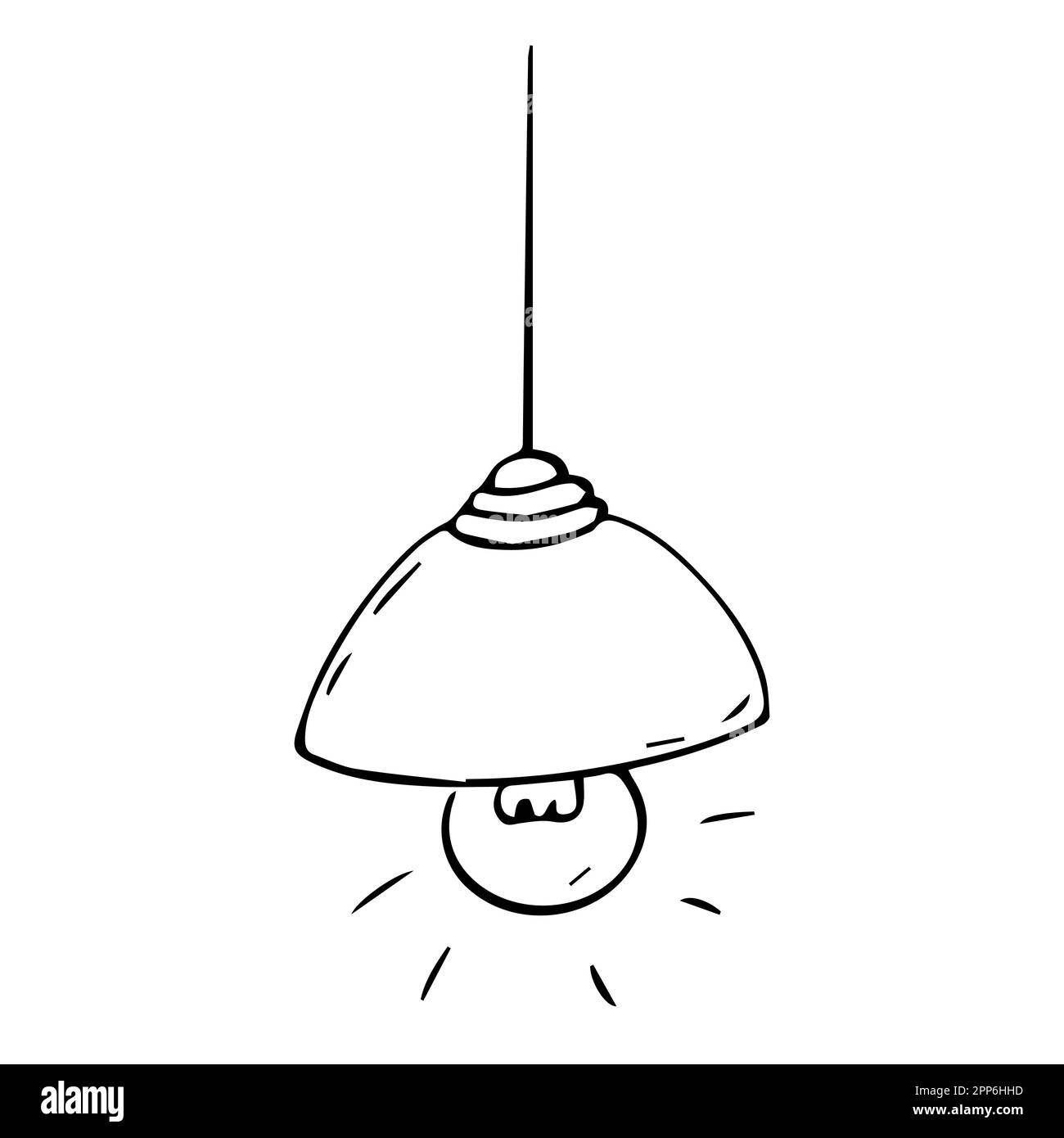 Bulb lamp doodle cartoon comic electricity isolated on white background ...