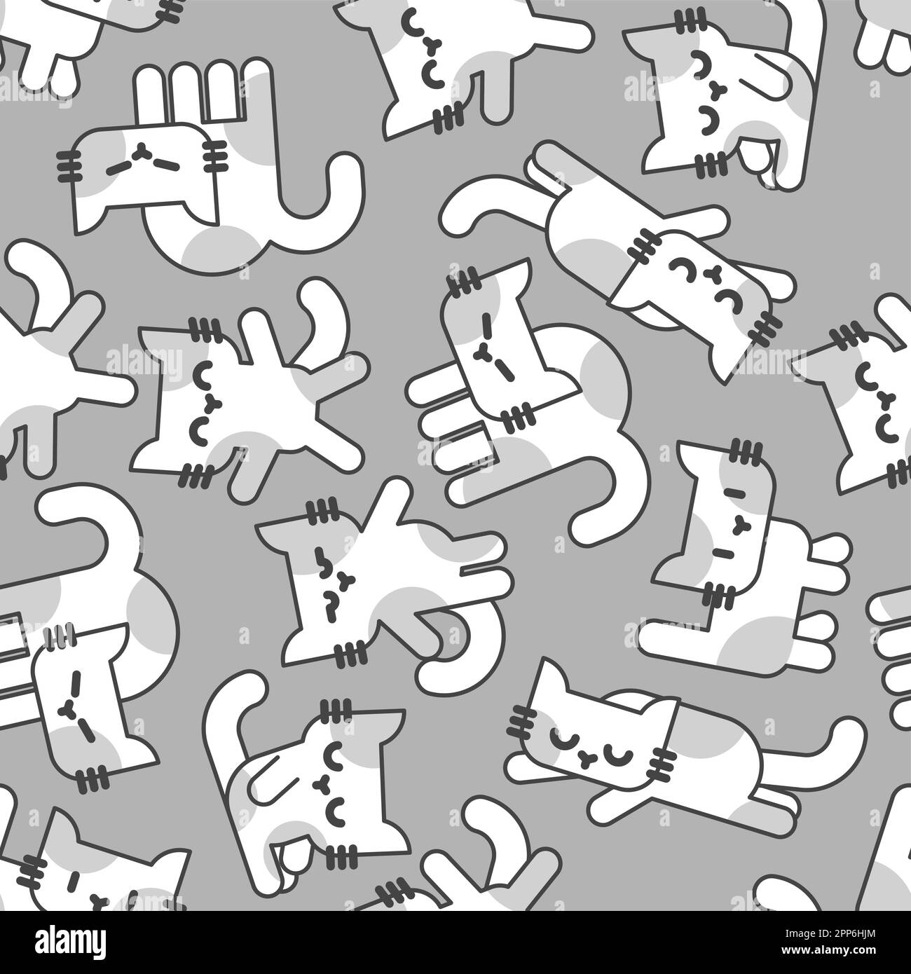 Cartoon cute kitten pattern seamless. pet background. Baby fabric ...