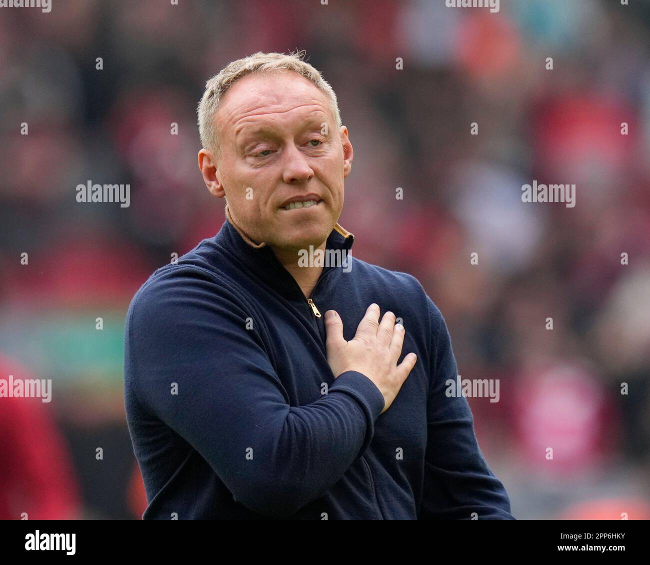 Steve Cooper, manager of Nottingham Forest salutes the fans after ...