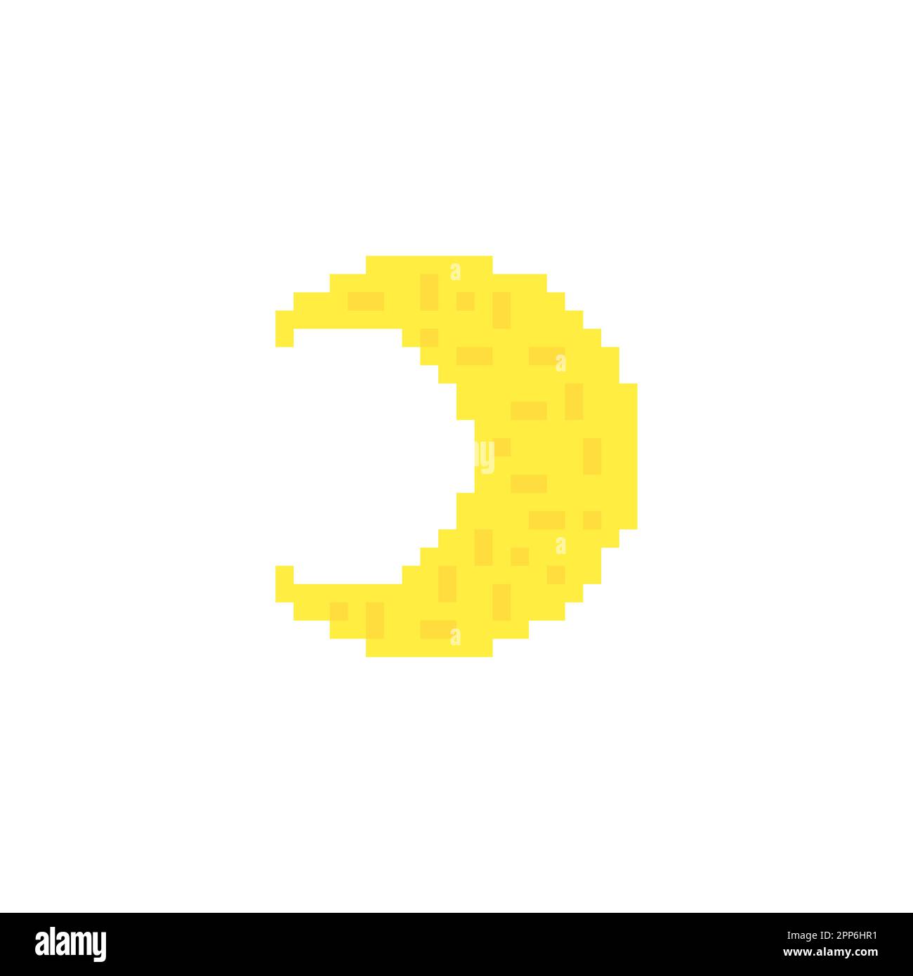 Moon pixel art isolated. 8 bit pixelated Vector illustration Stock ...