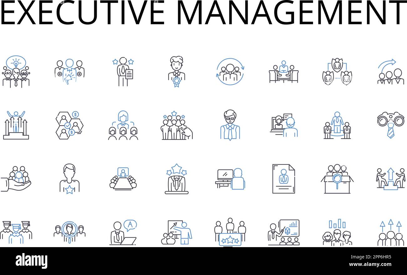 Executive management line icons collection. Administrative leadership ...