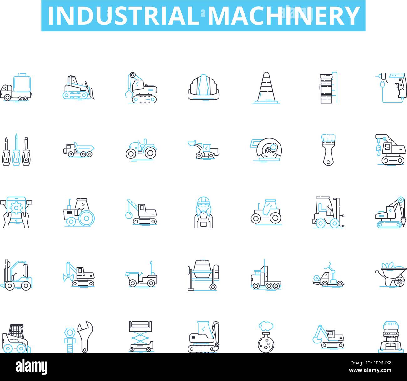 Industrial machinery linear icons set. ) Robotics ) Automation ... Industrial machinery linear icons set. ) Robotics ) Automation ...