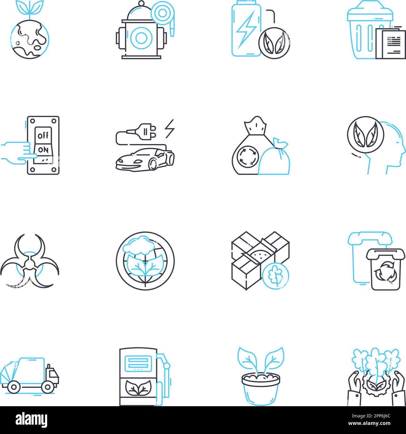 Conservation linear icons set. biodiversity, habitat, preservation ...