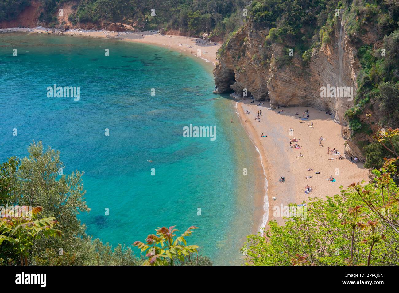 Mogren Beach in Budva, Montenegro Stock Photo - Alamy