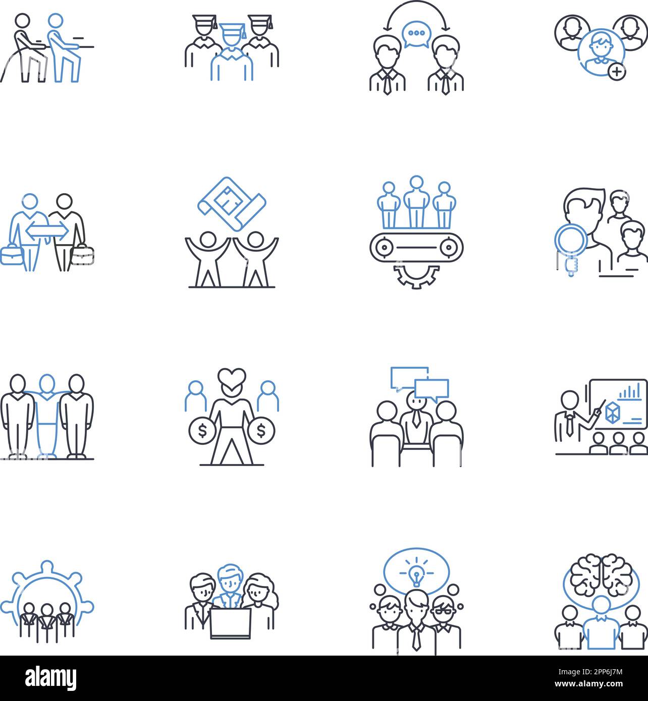 Squad line icons collection. Team, Unity, Bond, Comrades, Group ...