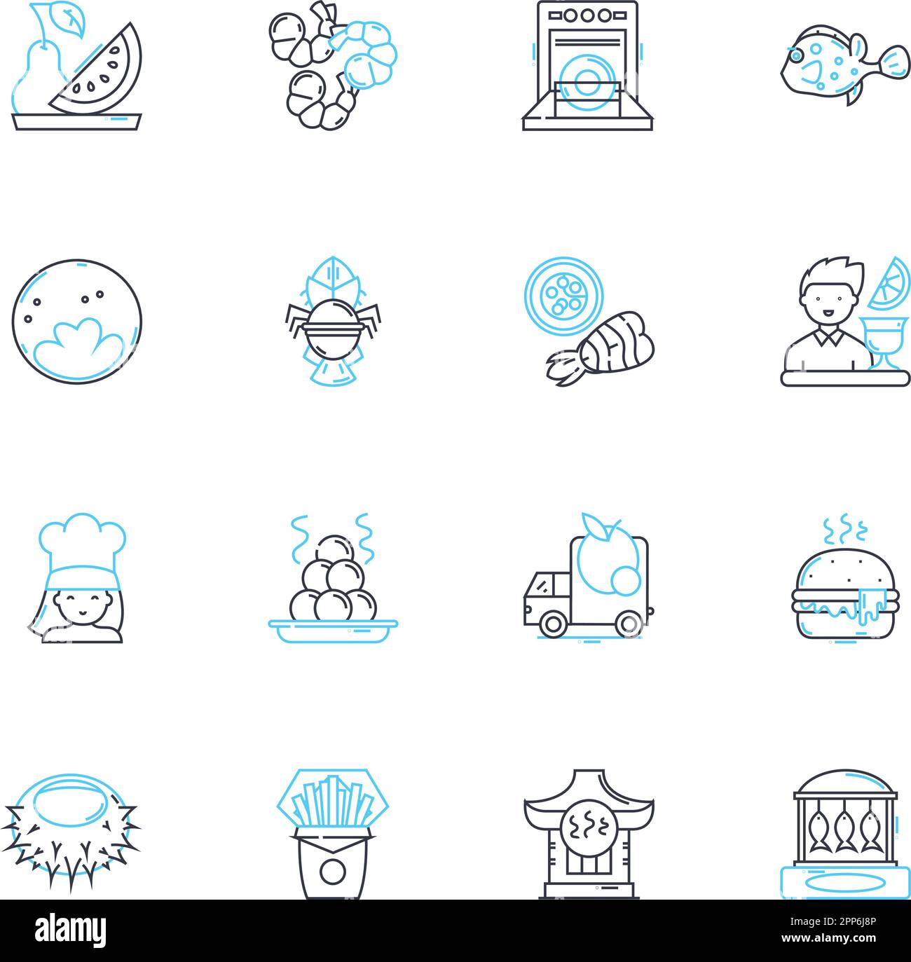 Spread linear icons set. Dissemination, Diffusion, Propagation ...