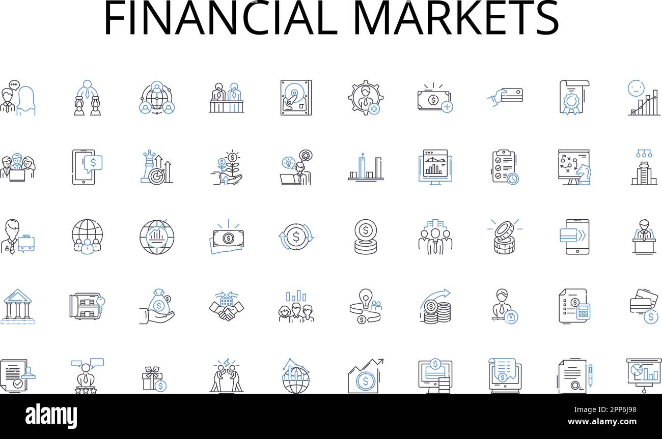 Financial markets line icons collection. Choice, Options, Judgment ...