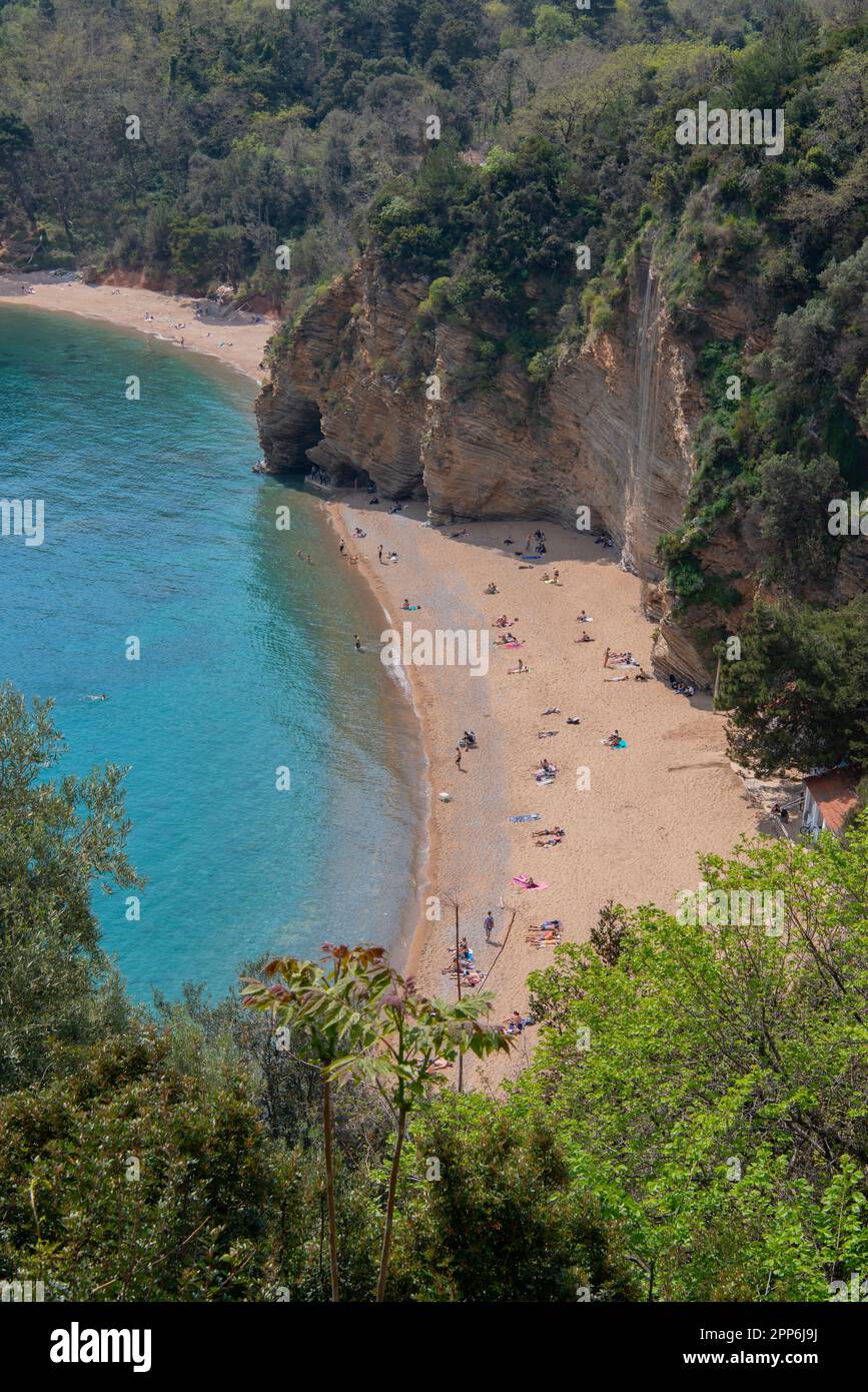 Mogren Beach in Budva, Montenegro Stock Photo - Alamy