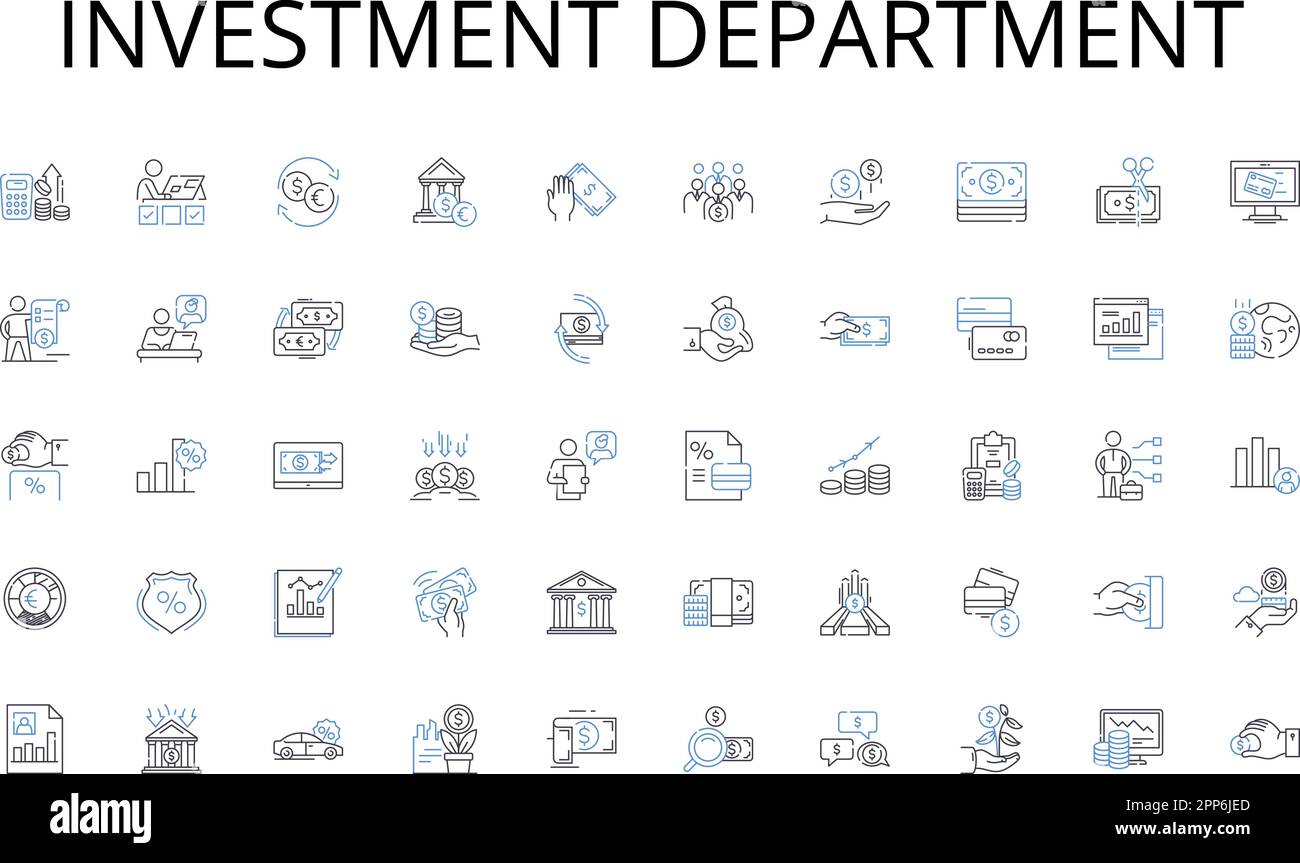 Investment department line icons collection. Innovation, Competition ...