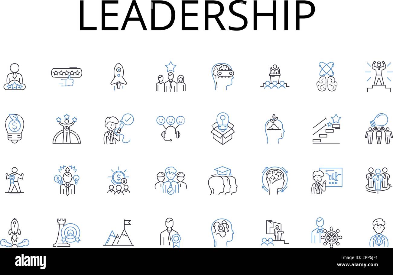 Leadership Line Icons Collection Management Authority Guidance
