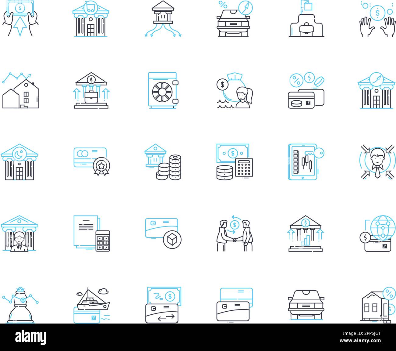 Risk analysis linear icons set. Probability, Exposure, Impact, Threat ...