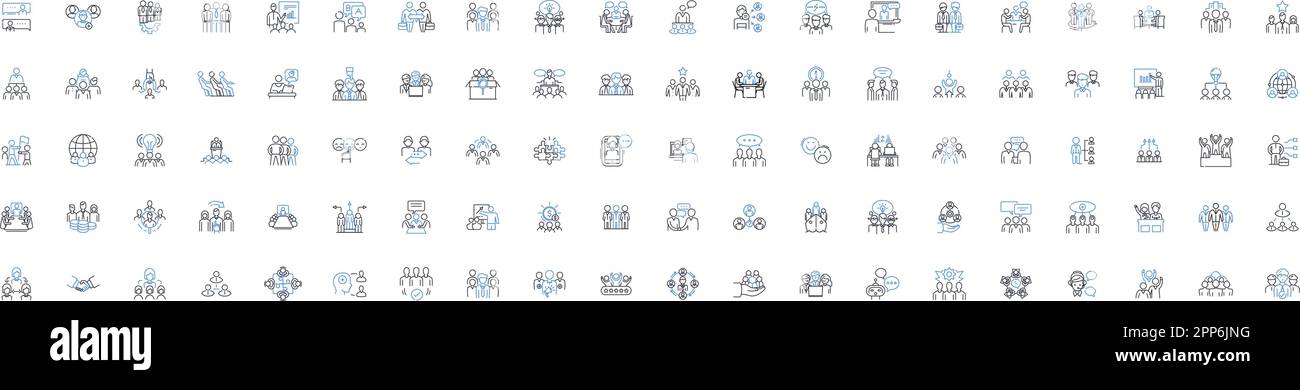Collaboration line icons collection. Cooperation, Partnership, Synergy ...