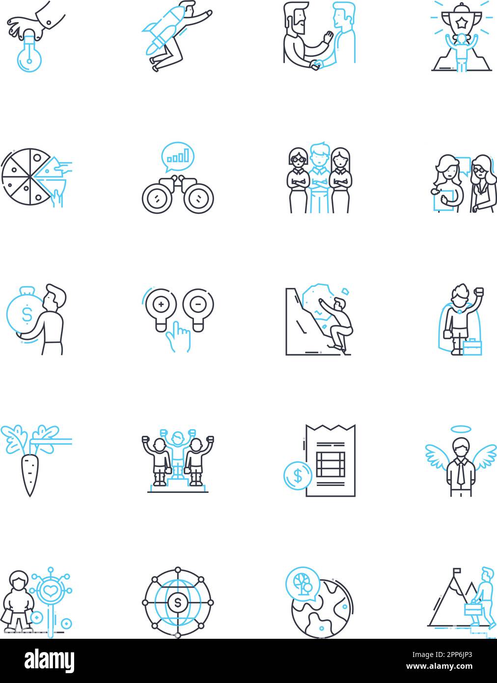 Leadership charisma linear icons set. Charismatic, Inspiring ...