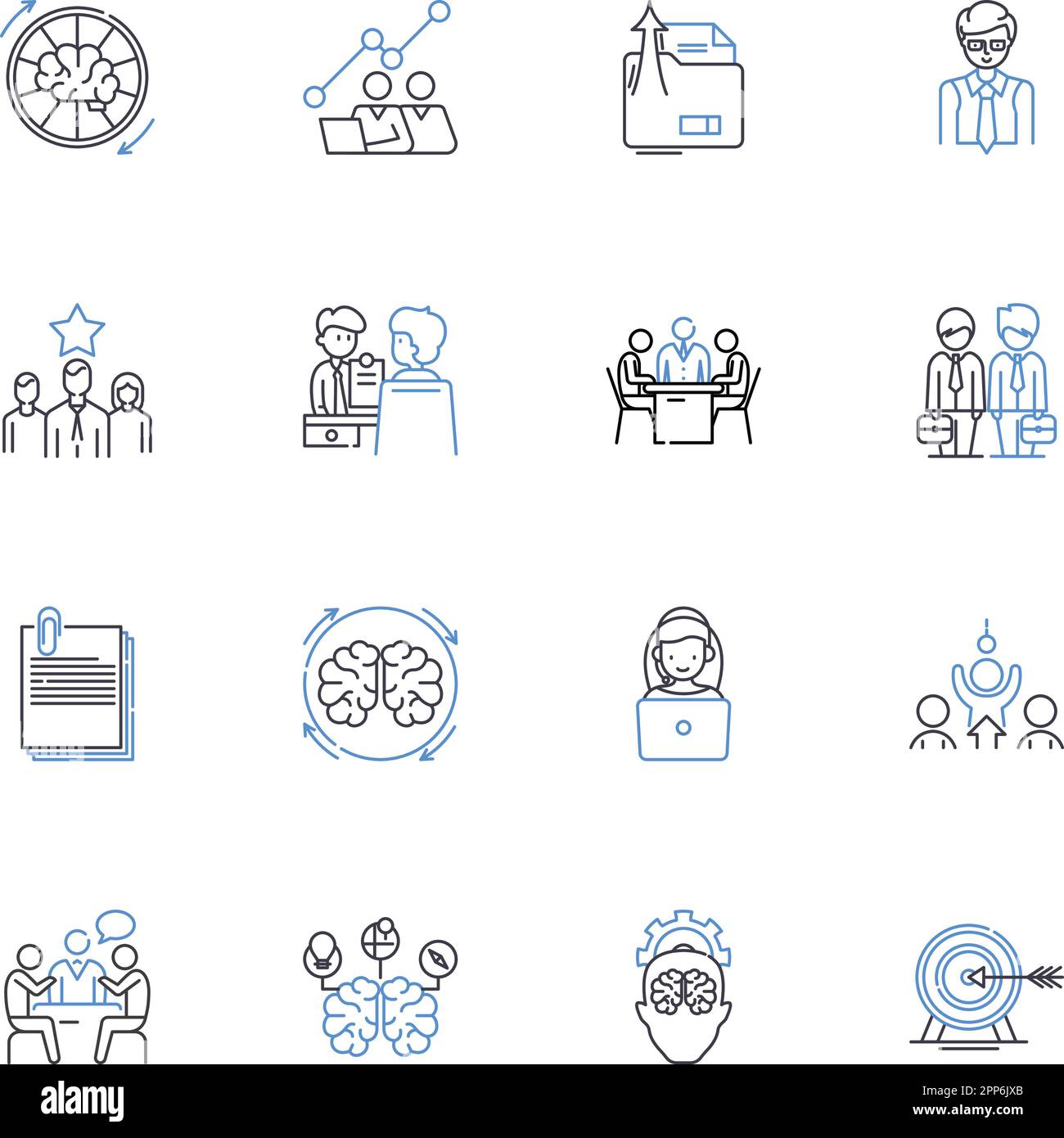 Employee Engagement Workshop Line Icons Collection Motivation