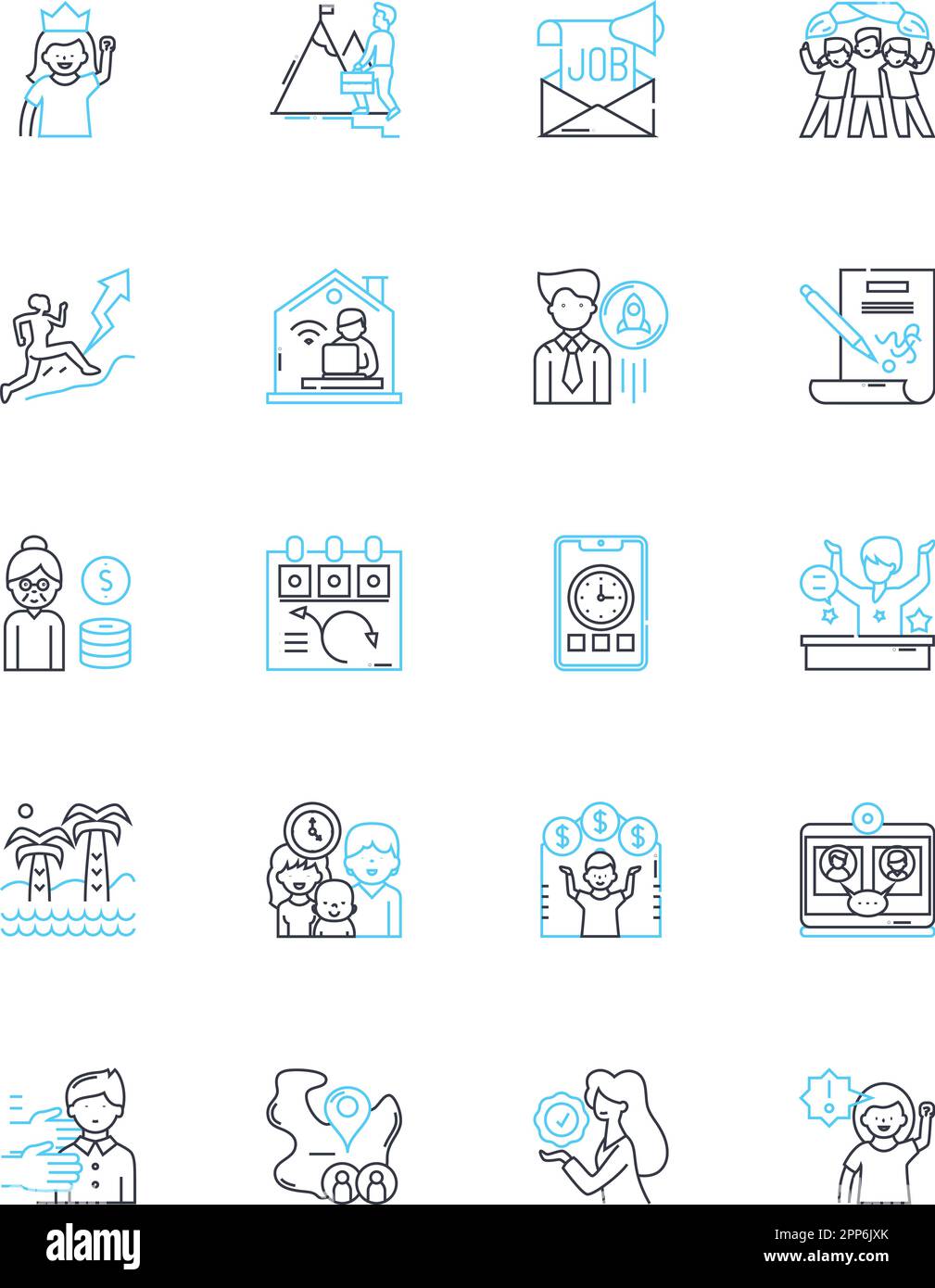 Team Dynamics linear icons set. Collaboration, Communication, Cohesion ...