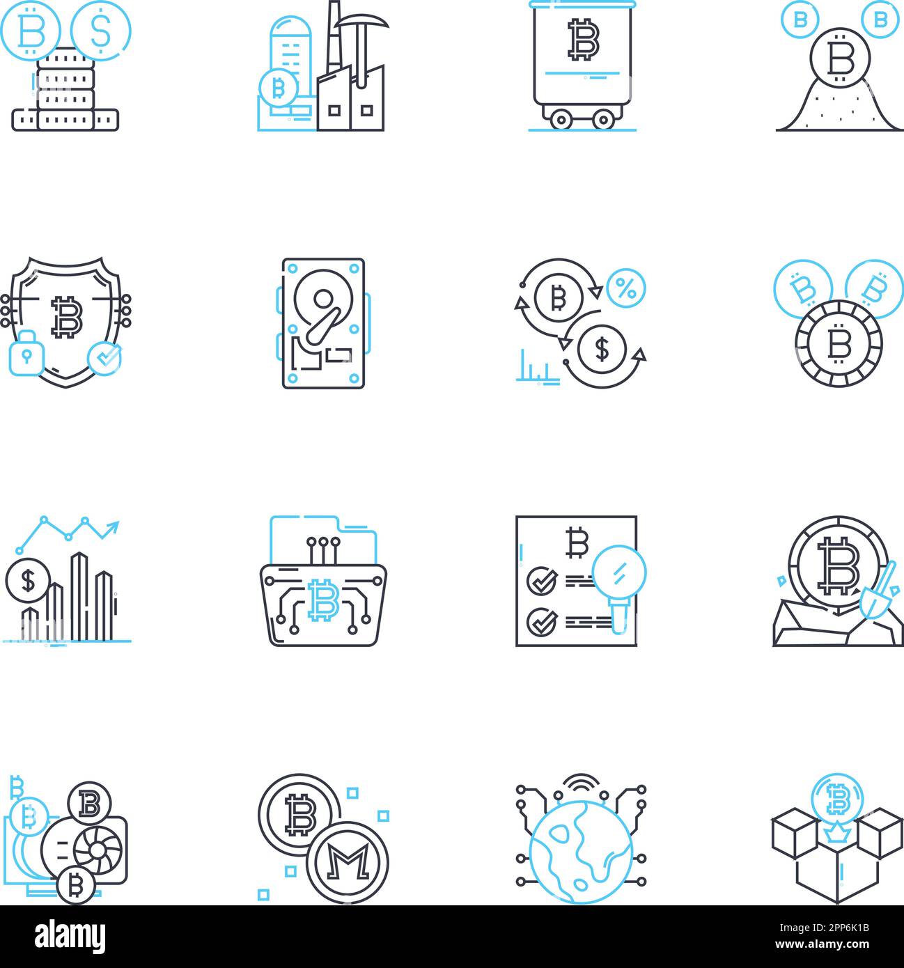 Renewable training linear icons set. Solar, Wind, Hydroelectric ...