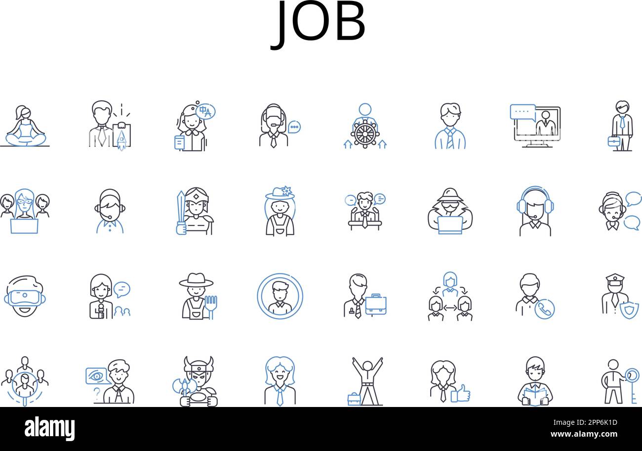 Job line icons collection. Work, Employment, Occupation, Profession ...