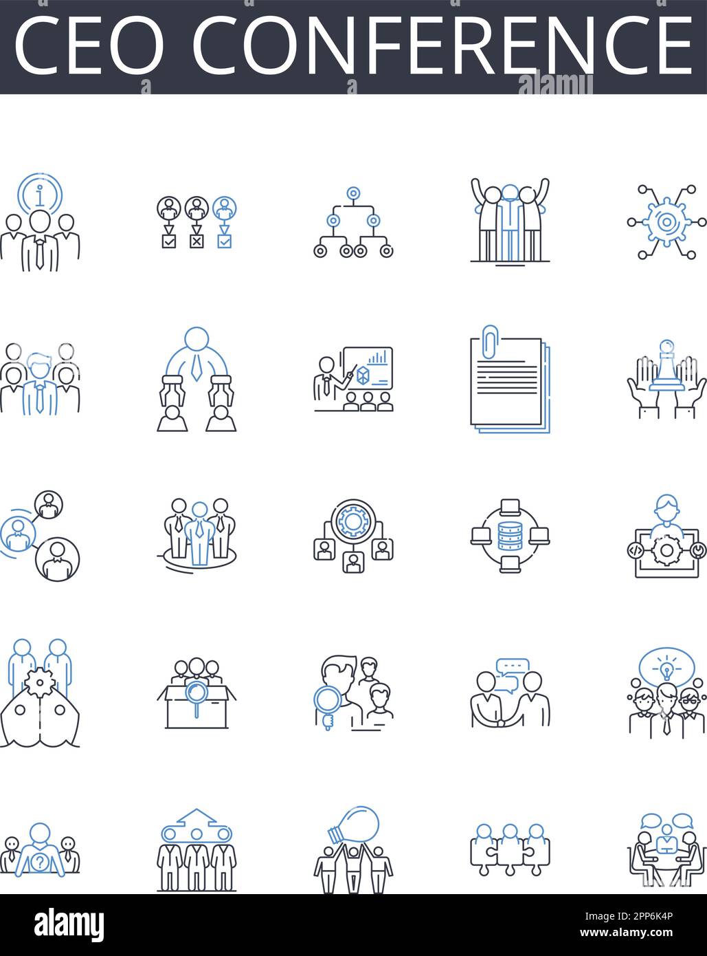 Ceo conference line icons collection. Manager meeting, Executive summit ... Ceo conference line icons collection. Manager meeting, Executive summit ...