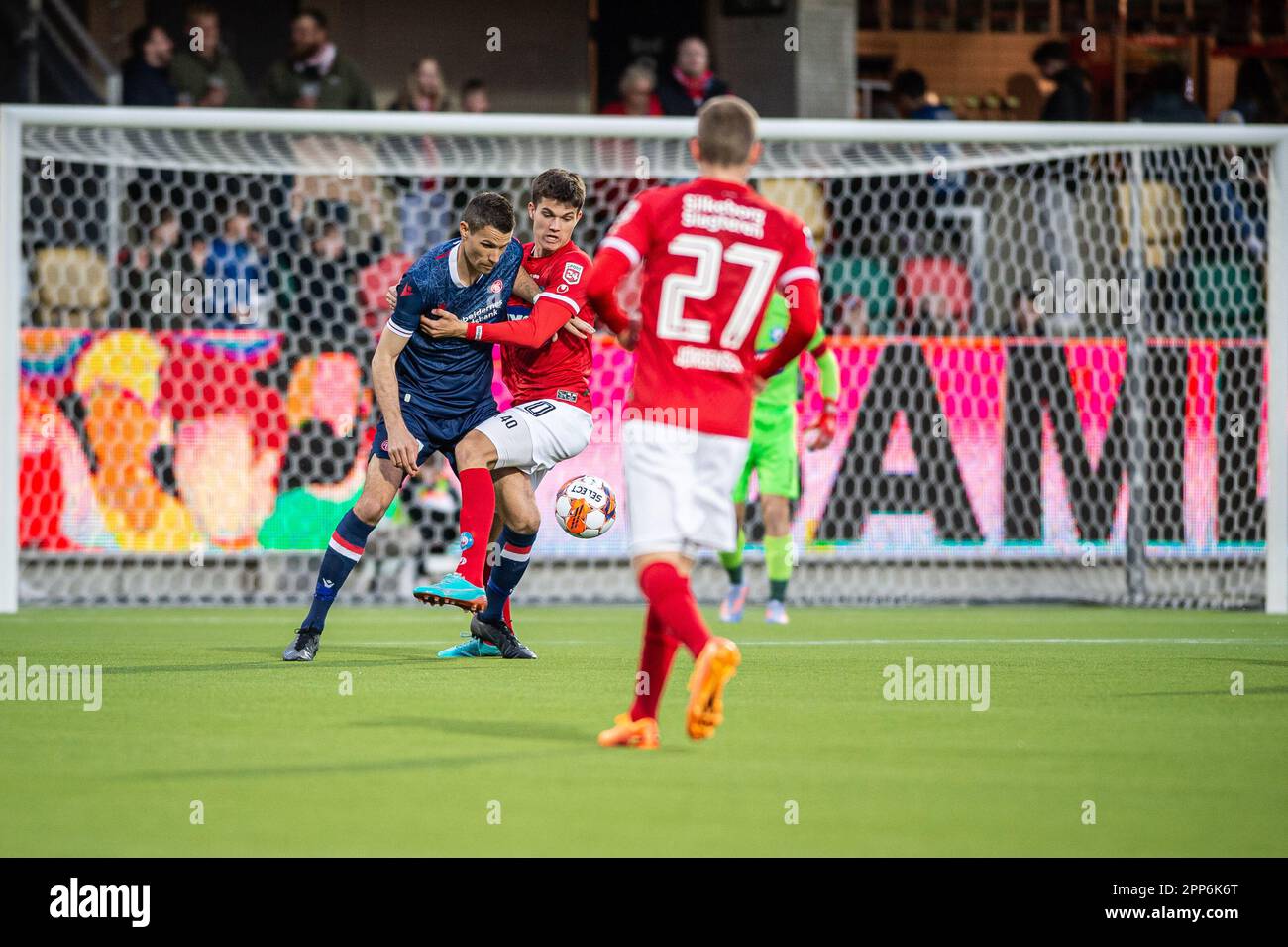 Silkeborg, Denmark. 21st, April 2023. Nicklas Helenius (17) of Aalborg ...