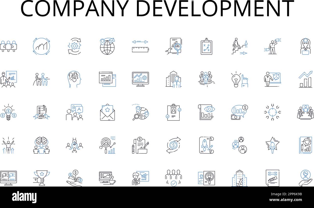 Company development line icons collection. Calling, Devotion, Mission ...