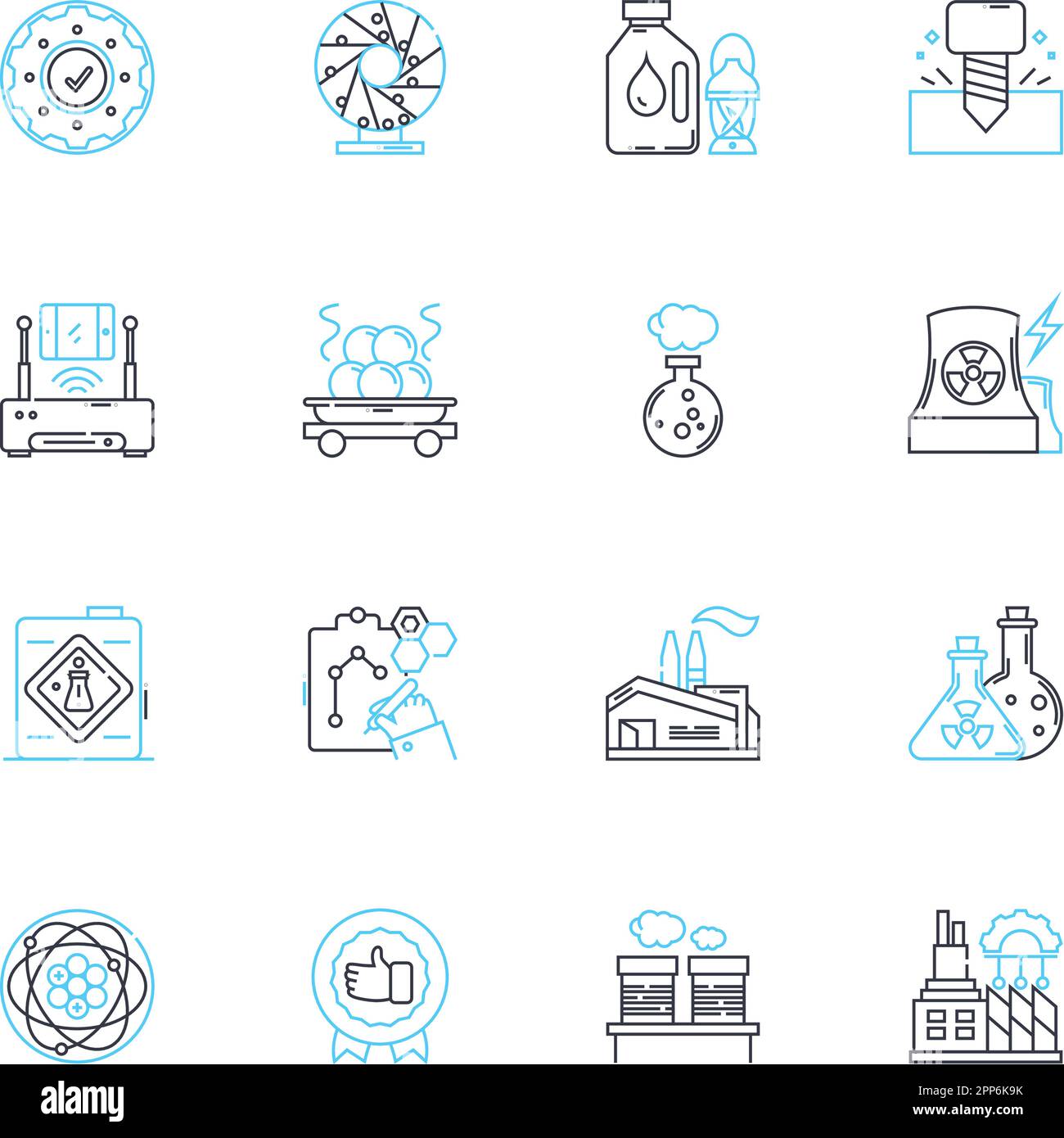 Chemical processing linear icons set. Synthesis, Reactor, Distillation ... Chemical processing linear icons set. Synthesis, Reactor, Distillation ...
