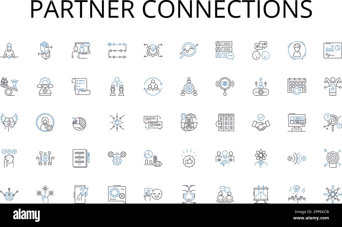 Partner connections line icons collection. Promotions, Marketing, Ads ...