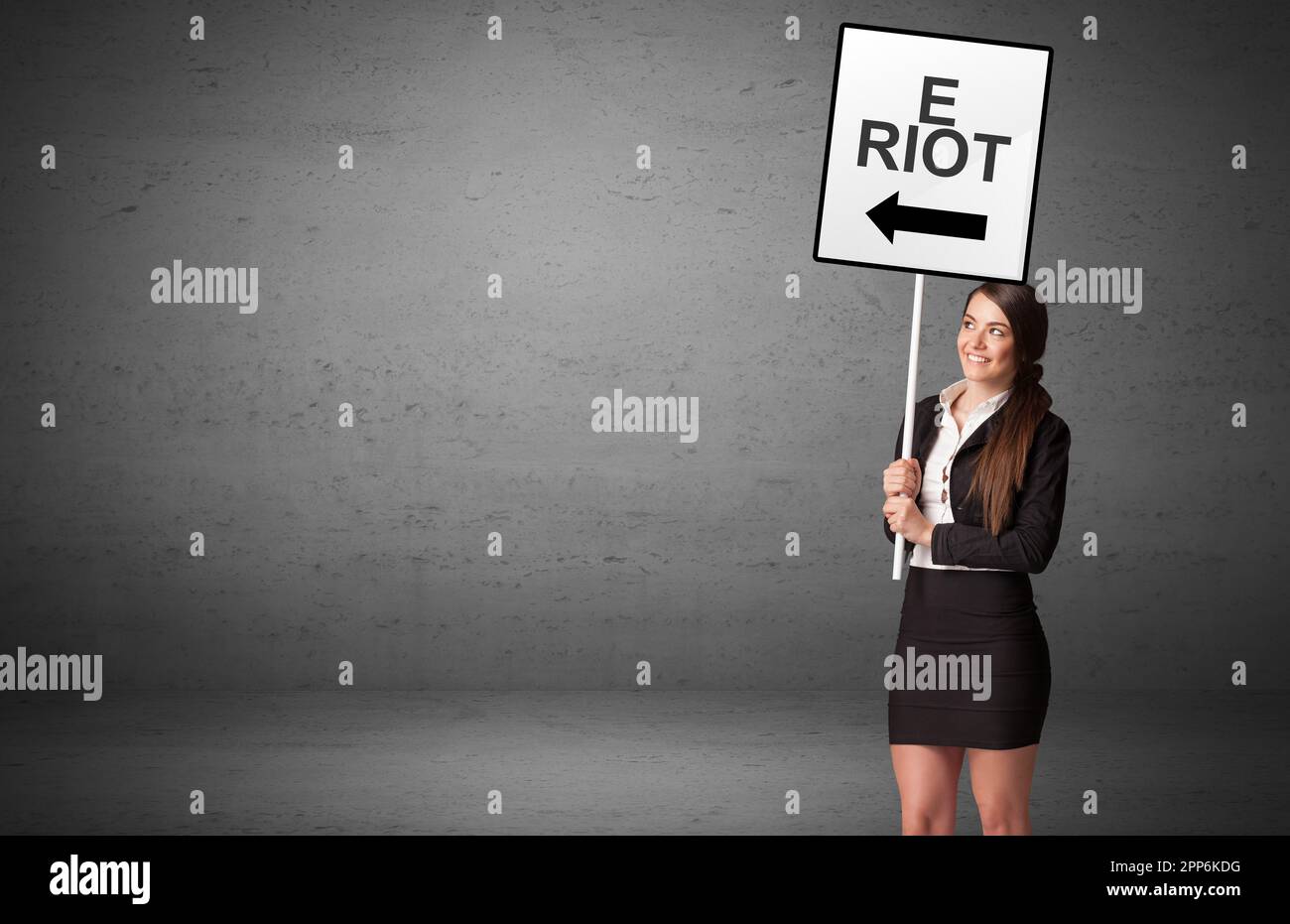 business person holding a traffic sign Stock Photo - Alamy