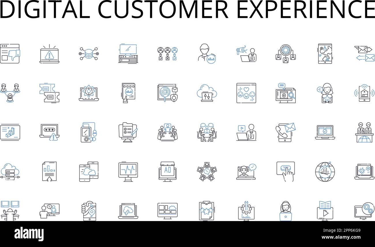 Digital customer experience line icons collection. Expedition, Trekking ...