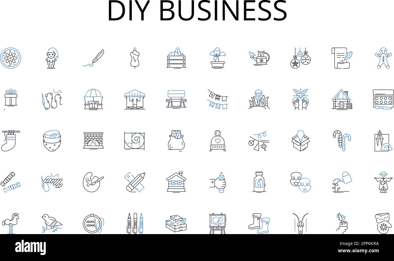 Diy business line icons collection. Solar, Wind, Hydroelectric ...