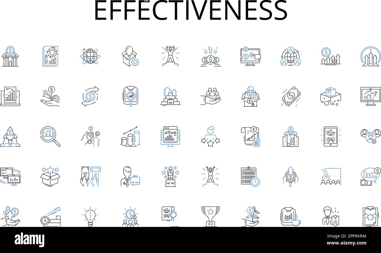 Effectiveness line icons collection. Flowing, Swirling, Bouncing ...