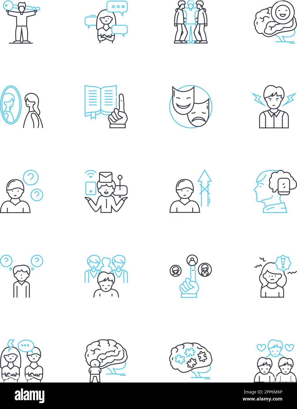 Animal behavior linear icons set. Instinct, Aggression, Communication ...