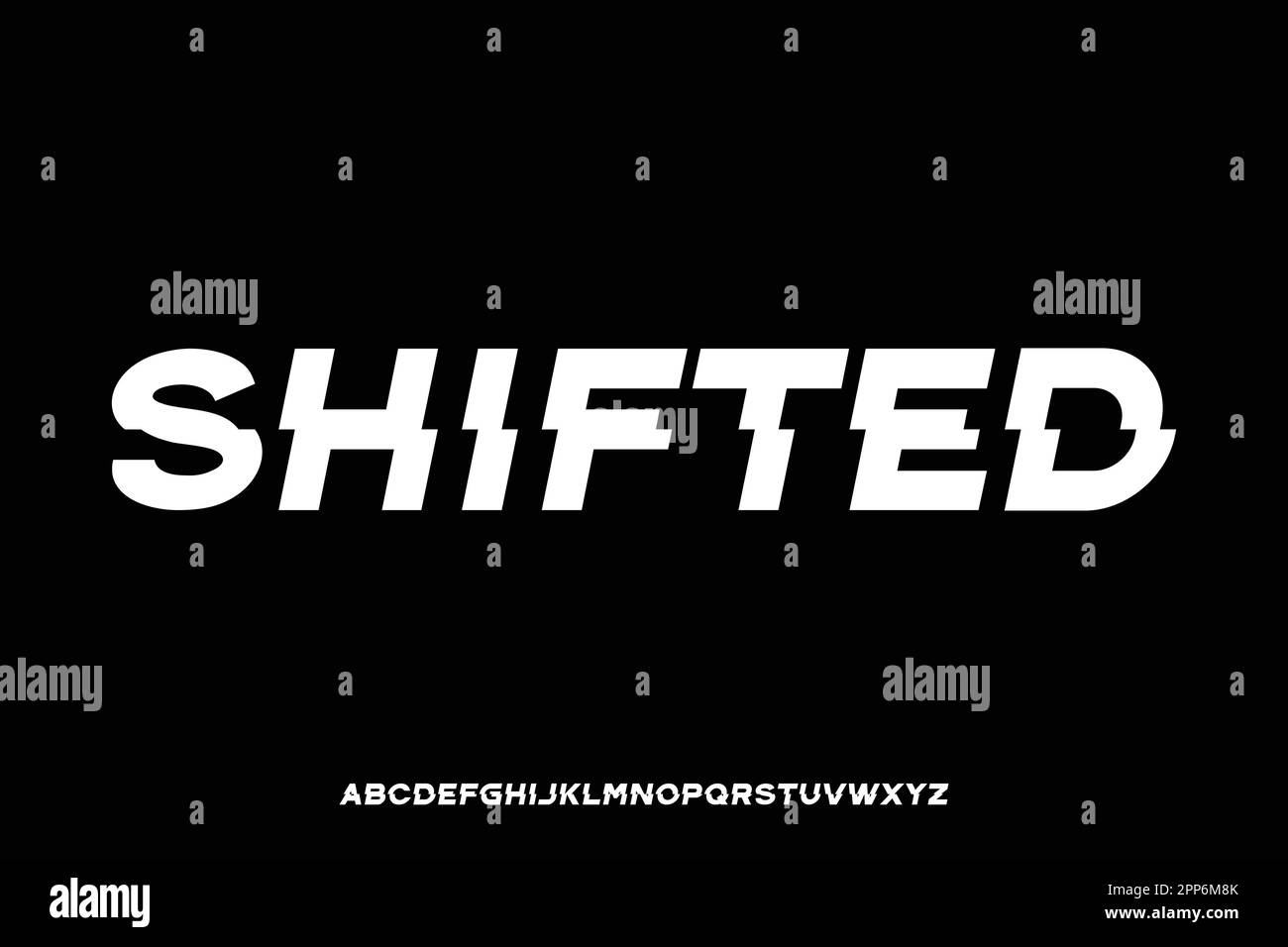 Modern bold shifted sans serif alphabets vector Stock Vector Image ...