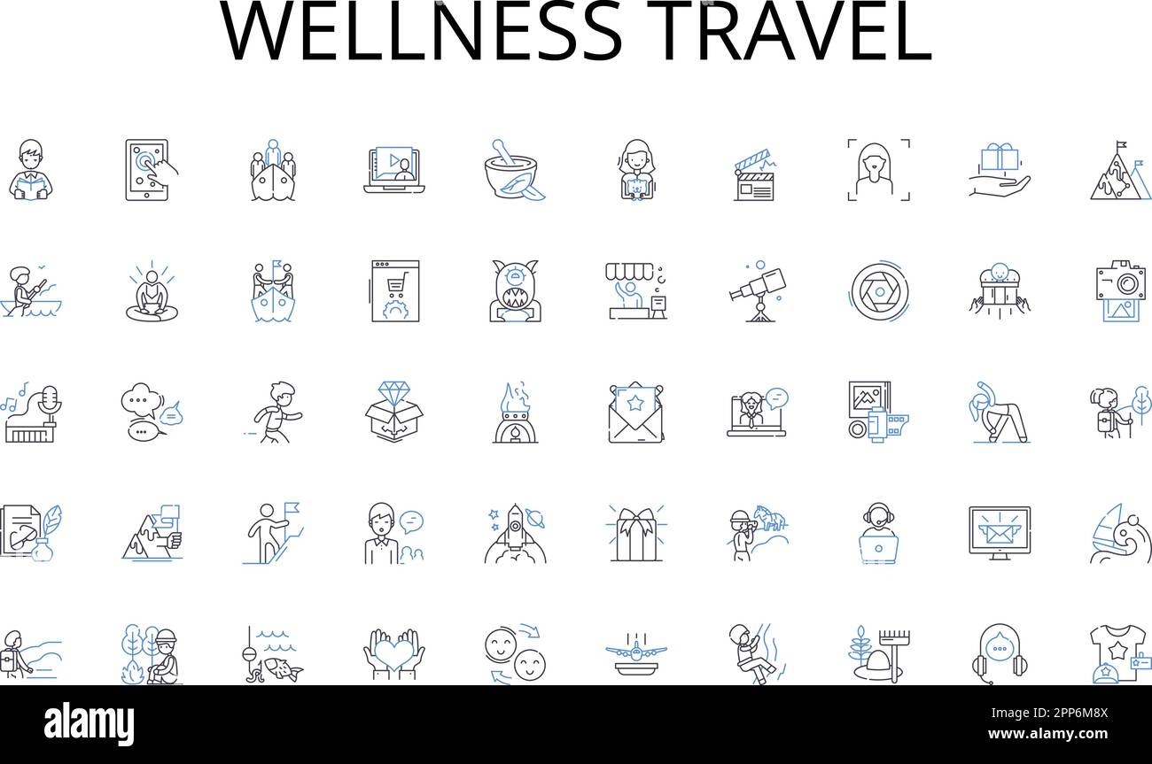 Wellness Travel Line Icons Collection Protection Scope Security