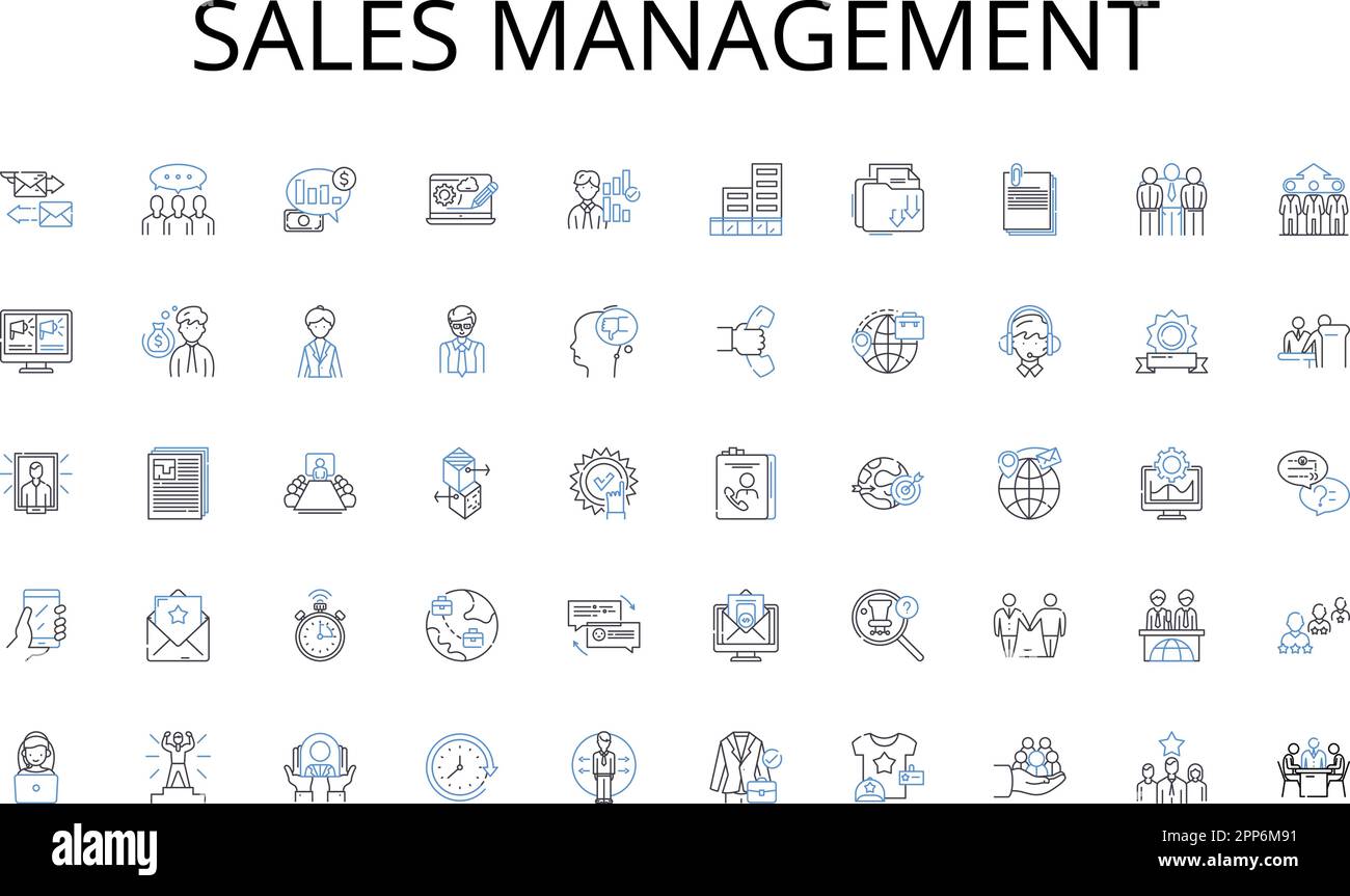 Sales management line icons collection. Marketing, Advertising, Sales ...